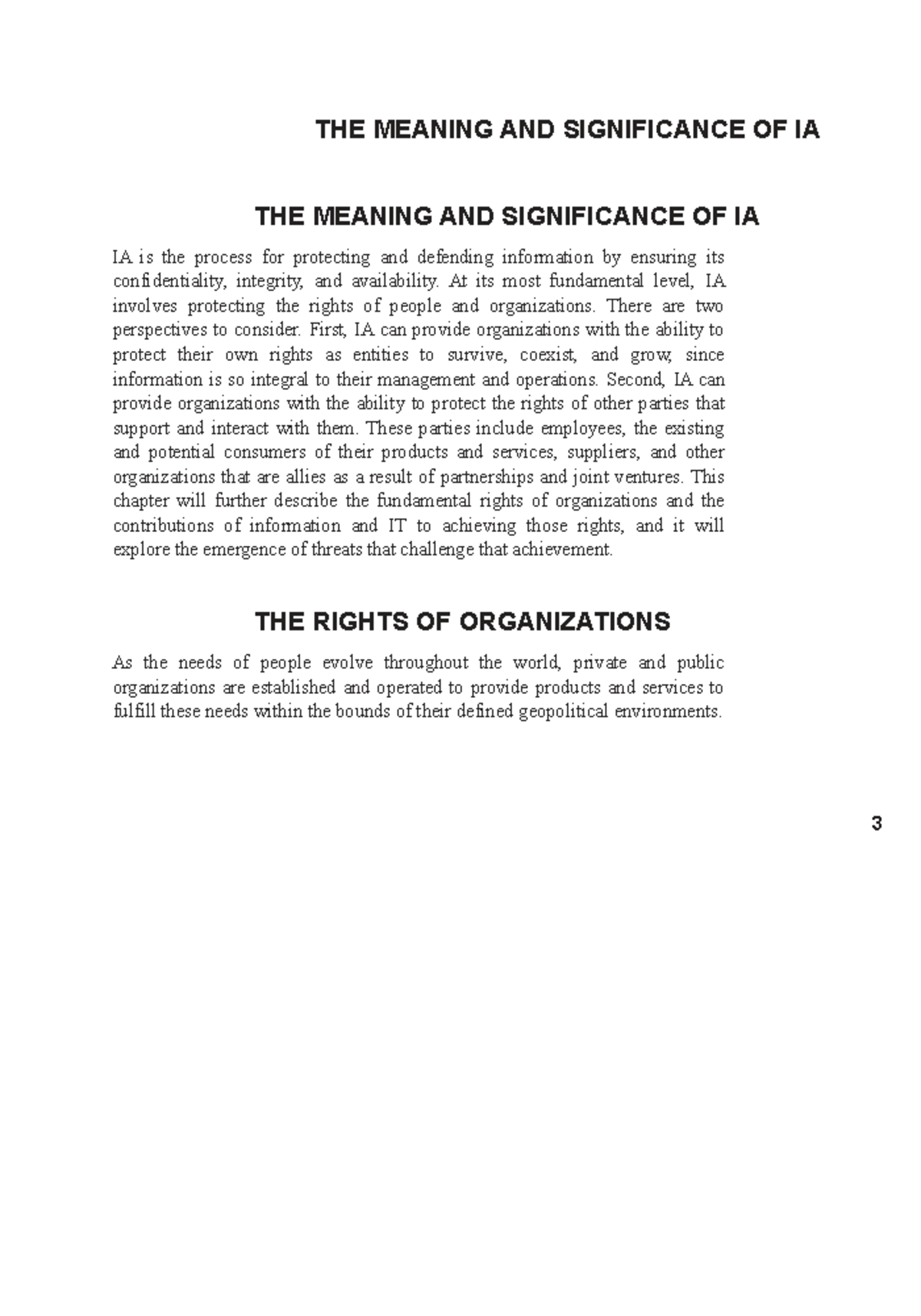 THE Meaning AND Significance OF IA - THE MEANING AND SIGNIFICANCE OF IA ...