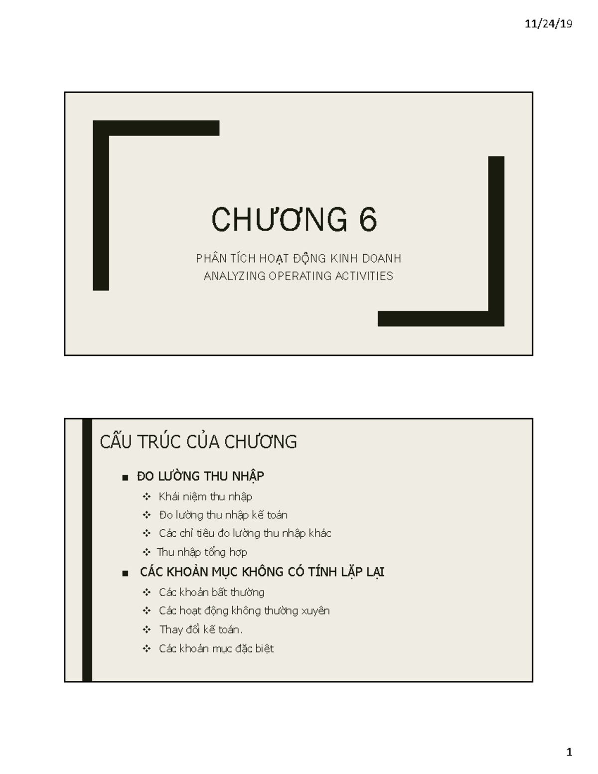 Chapter 6-FSA-Handouts - CHƯƠNG 6 PHÂN TÍCH HOẠT ĐỘNG KINH DOANH ANALYZING OPERATING ACTIVITIES ...