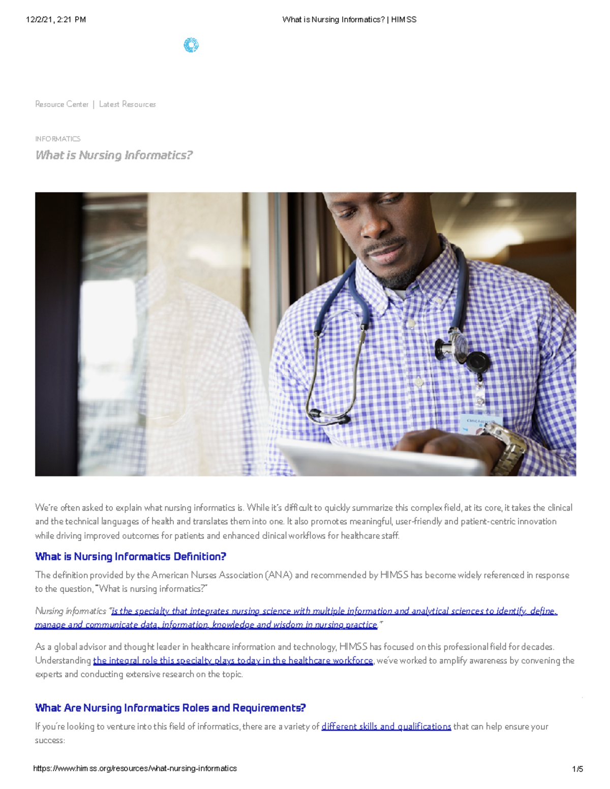 Nursing Informatics notes, contains introduction to the informatics ...