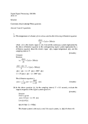 DSP2020 21 Sit Exam Paper Solution - Digital Signal Processing (H6100 ...