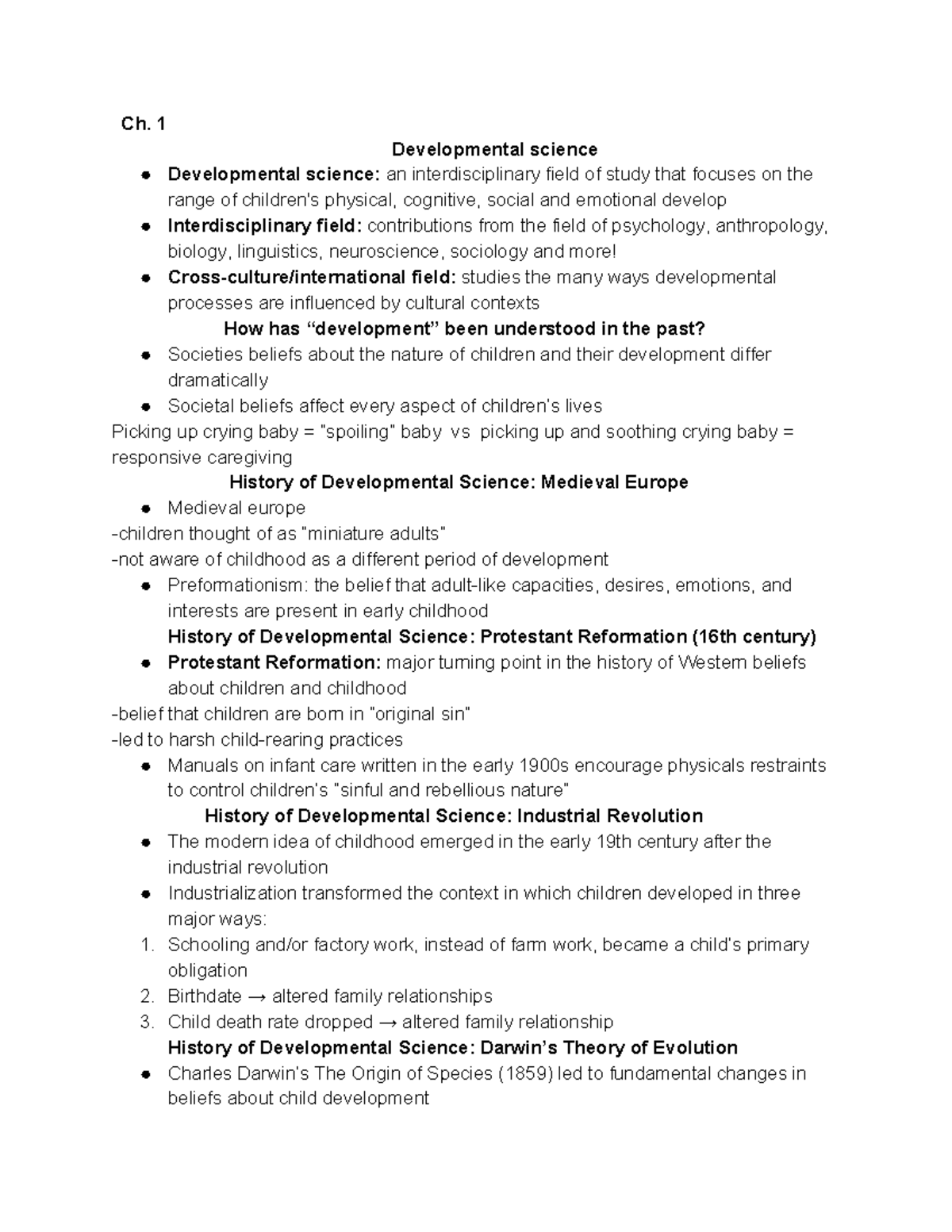 Psych 241 lecture - Ch. 1 Developmental science Developmental science ...