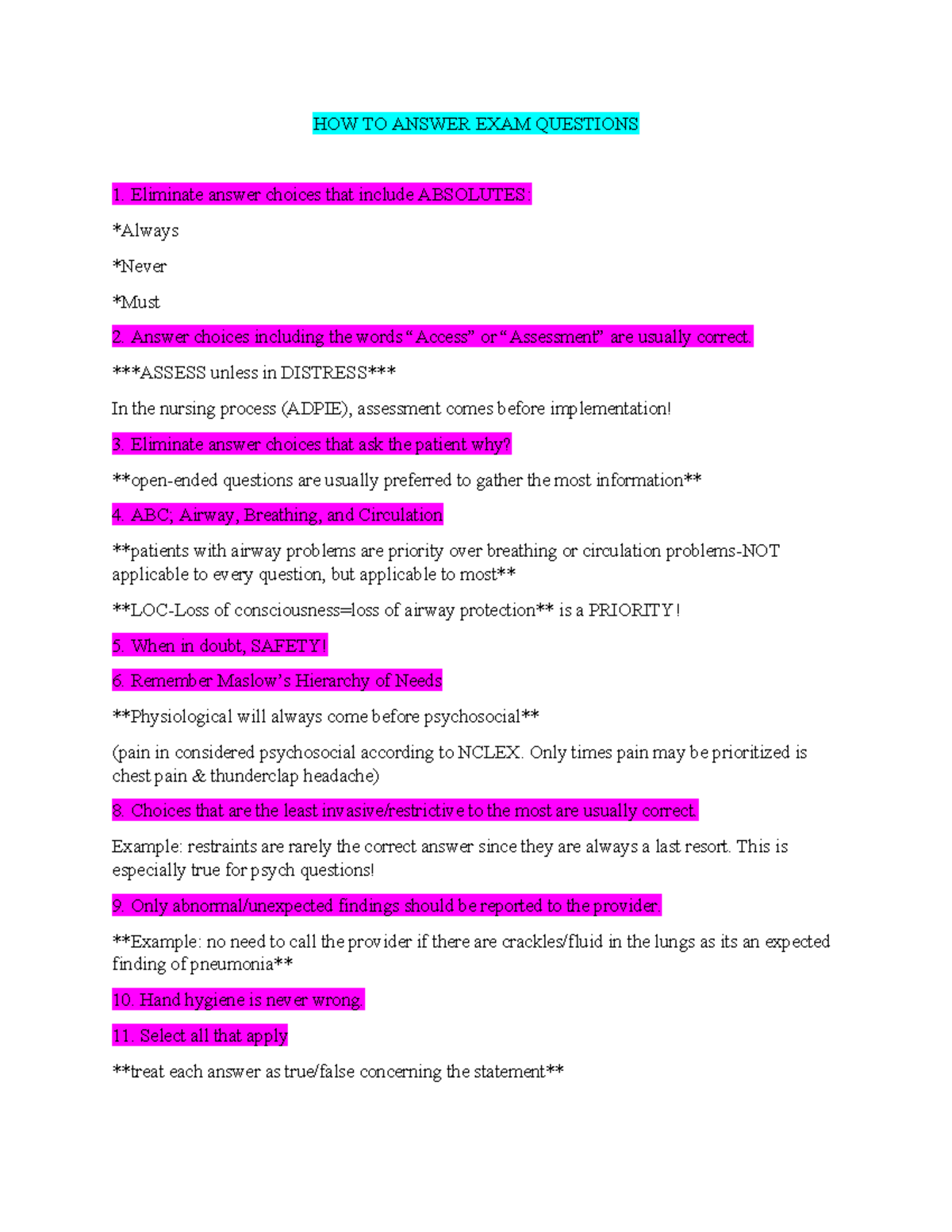 How to answer exam questions - HOW TO ANSWER EXAM QUESTIONS Eliminate ...