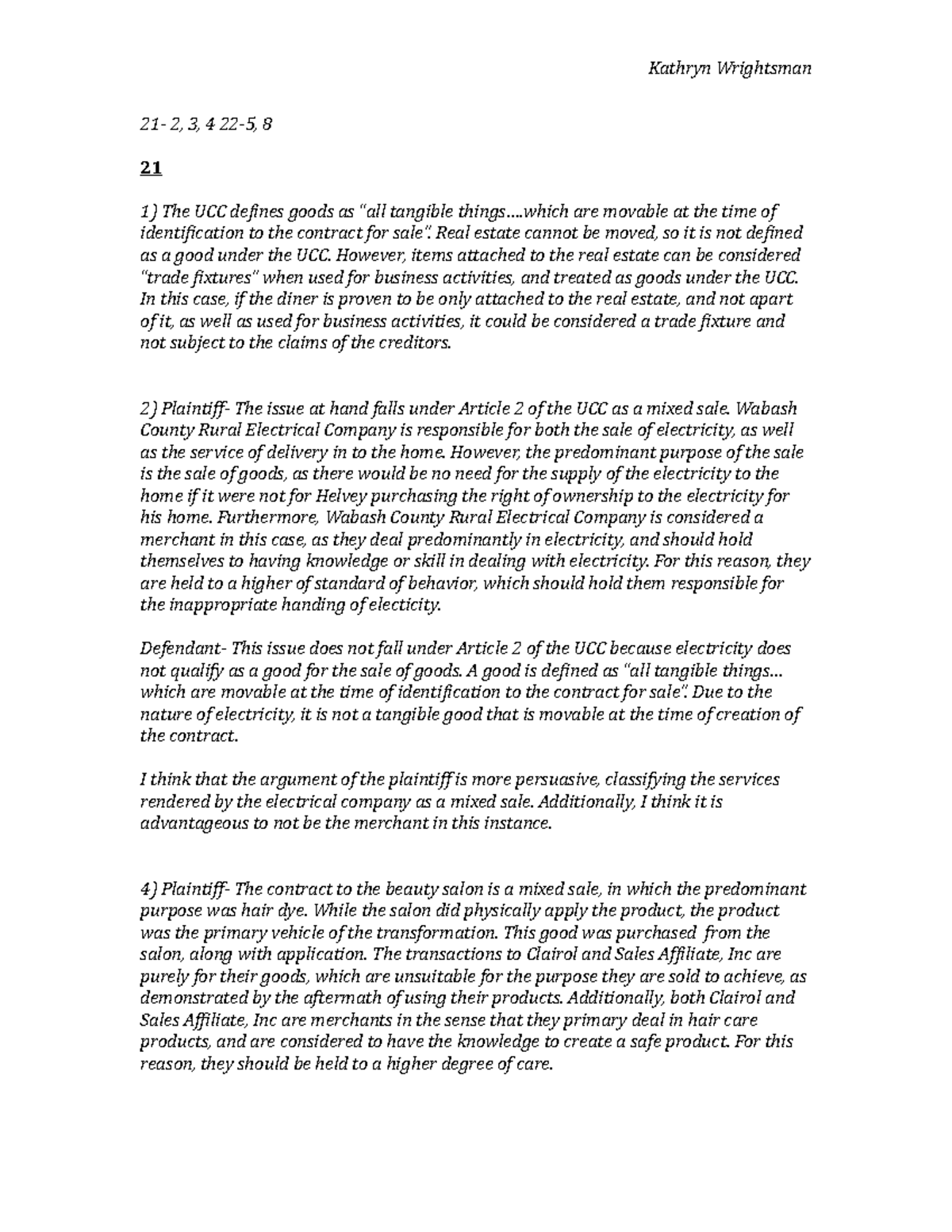 21 22 HW - Chapter 21 and 22 textbook assignment - Professor Joesph ...