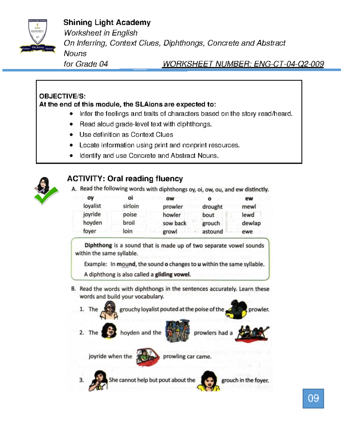 Worksheet Number-ENG-CT-04-Q2-009 - Shining Light Academy Worksheet in ...
