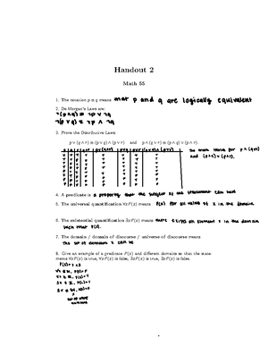 Handout 5 55 - Handout 5 Math 55 A Blanket assumption: function f : A Ñ ...