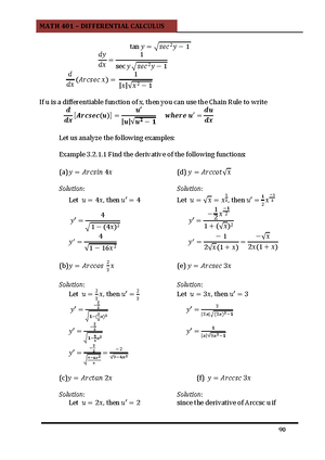 Differential Calculus 29 - Substituting gives Since , then A has a ...