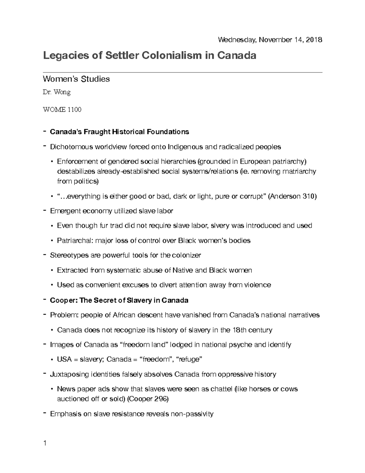 Legacies of Settler Colonialism in Canada - Legacies of Settler ...