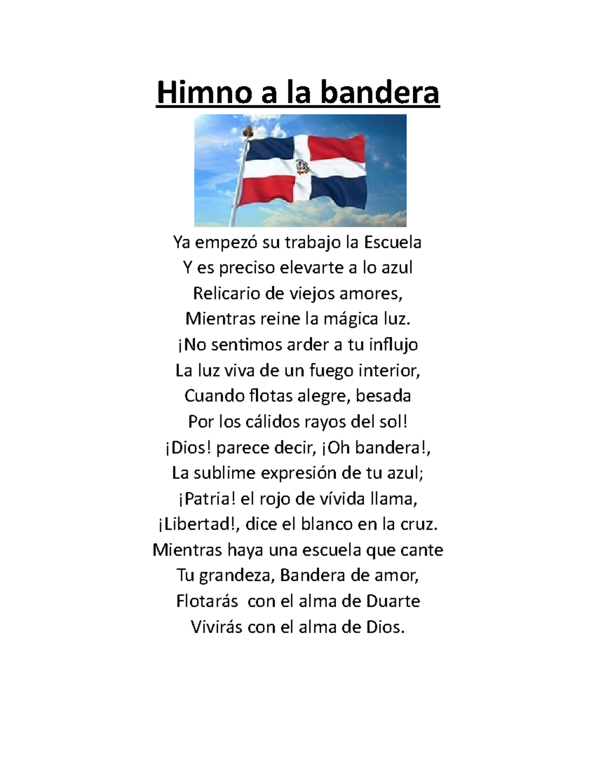 Himnos nacionales - ... - Himno a la bandera Ya empezó su trabajo la ...