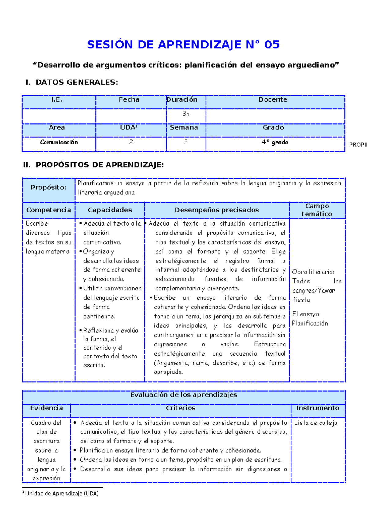 Sesión 5 - COM 5° - sesion de aprendizaje - ####### PROPIE ####### 2024 ####### EDUCATI©N ...