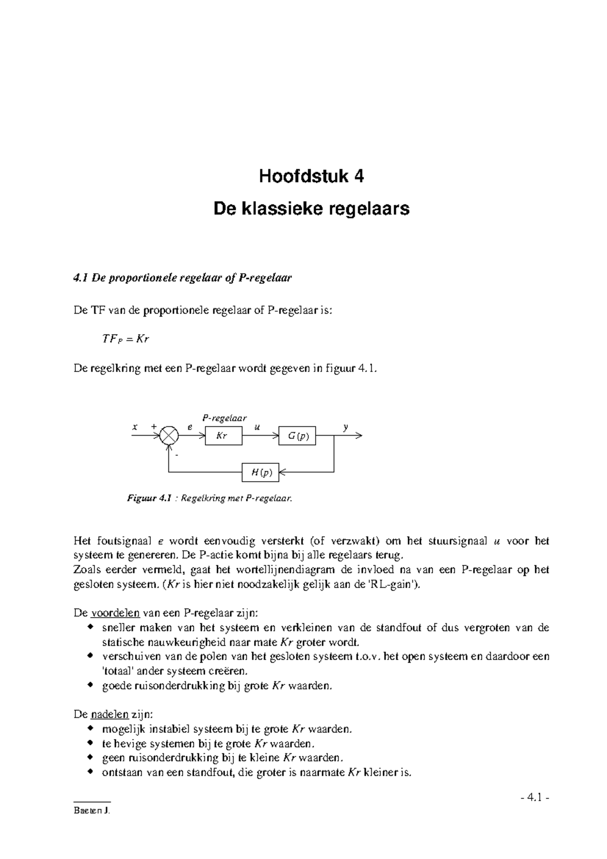 06Regeltechniek 1H4 - Hoofdstuk 4 De klassieke regelaars 4 De ...