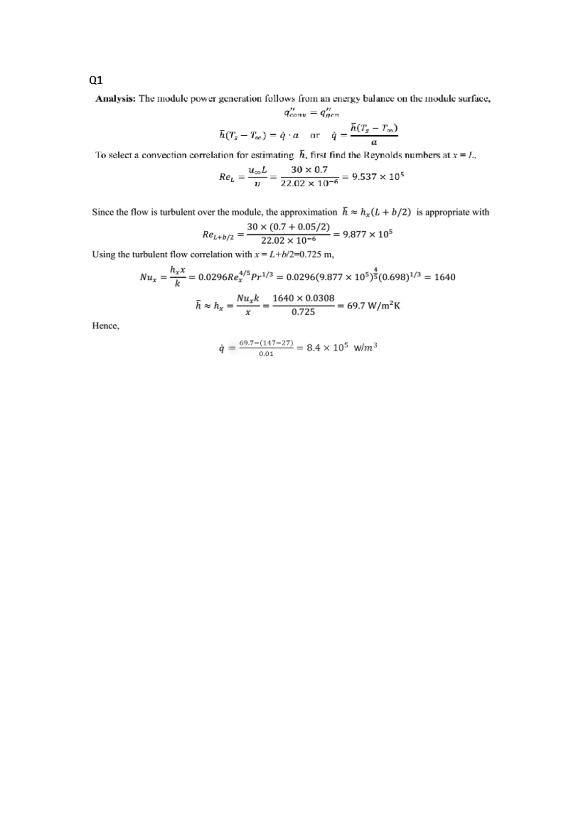 HW6 solution - sol - Tf = (5 + 15)/2 + 273 = 283 K. Table A (Tf ≈ 283 K):k = 24. 94 × 10 − 3 w/m ...