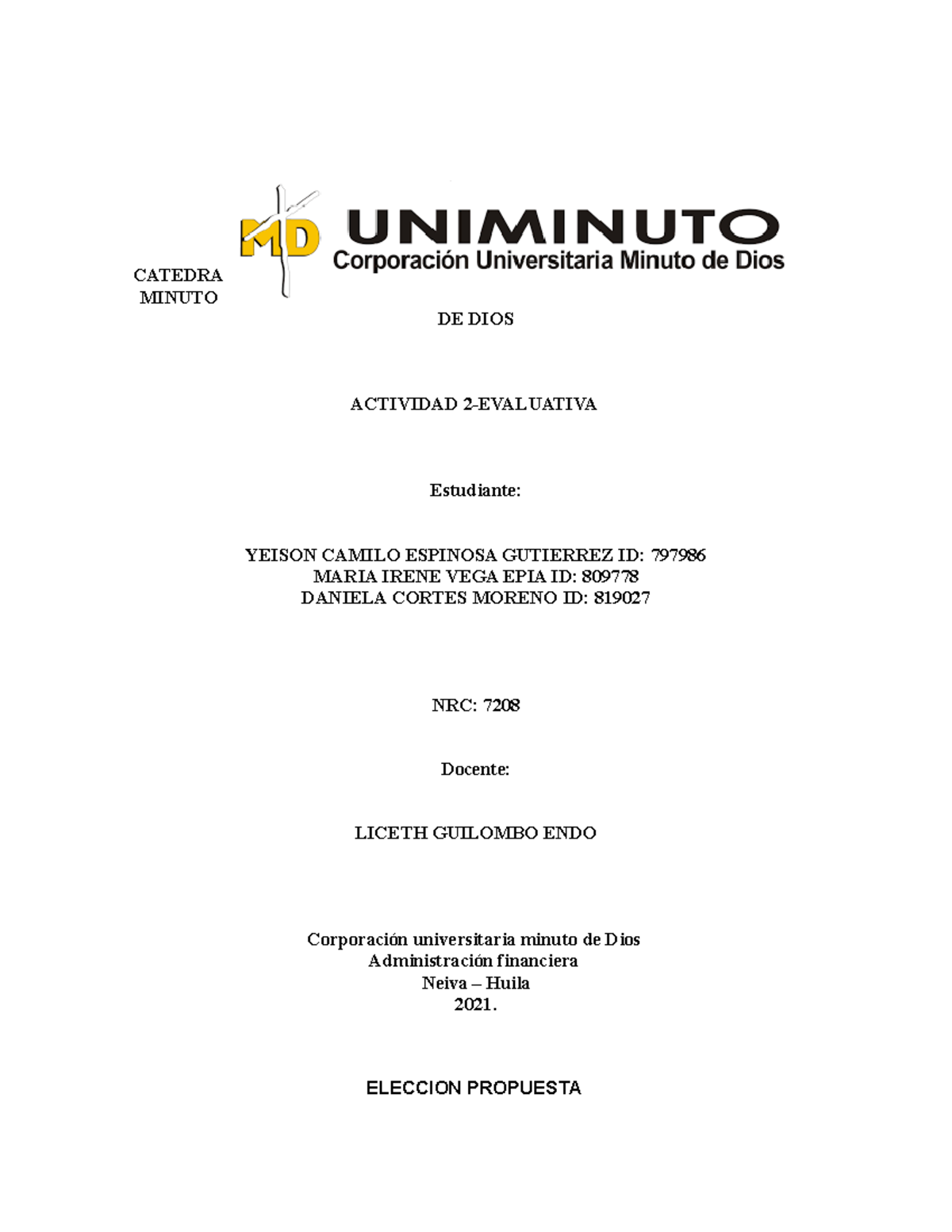 Catedra Minuto DE DIOS Actividad 2- Evaluativa - CATEDRA MINUTO DE DIOS ACTIVIDAD 2-EVALUATIVA ...