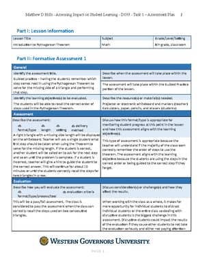 Matthew Hills - D093 - Task 1 - Formative 2 - Worksheet - Name:_________________________ - Studocu