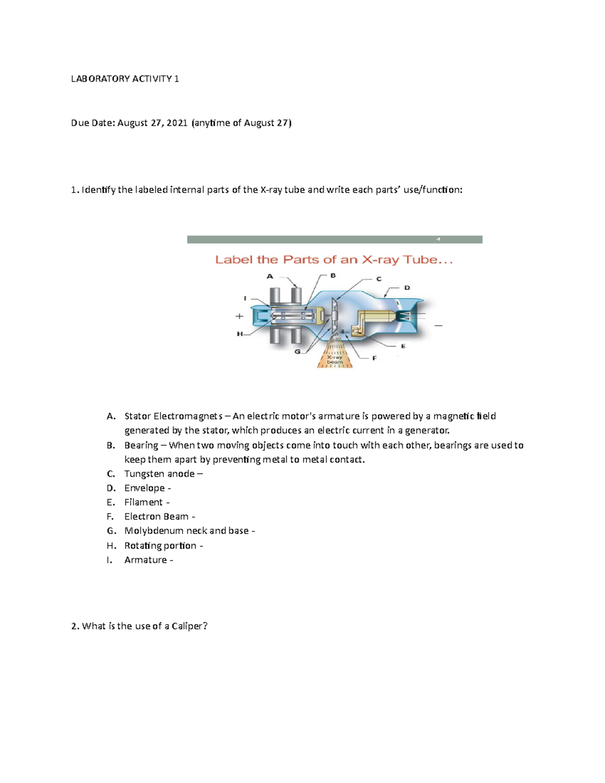 Laboratory Activity 1 - study well - LABORATORY ACTIVITY 1 Due Date ...