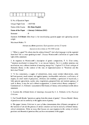 QP Dec'22 bestsellers - Bestseller and genre fiction question paper ...