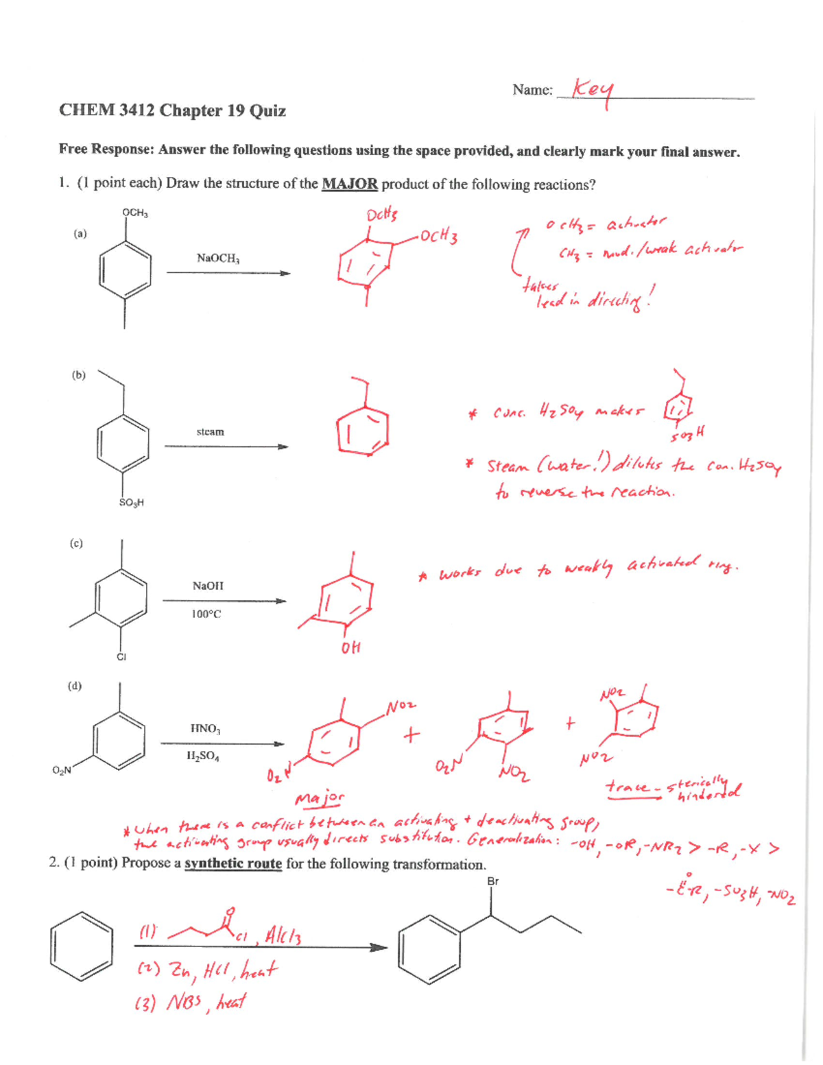 Ch. 19 Quiz Key (1) - Agee - CHEM 3412 - Studocu