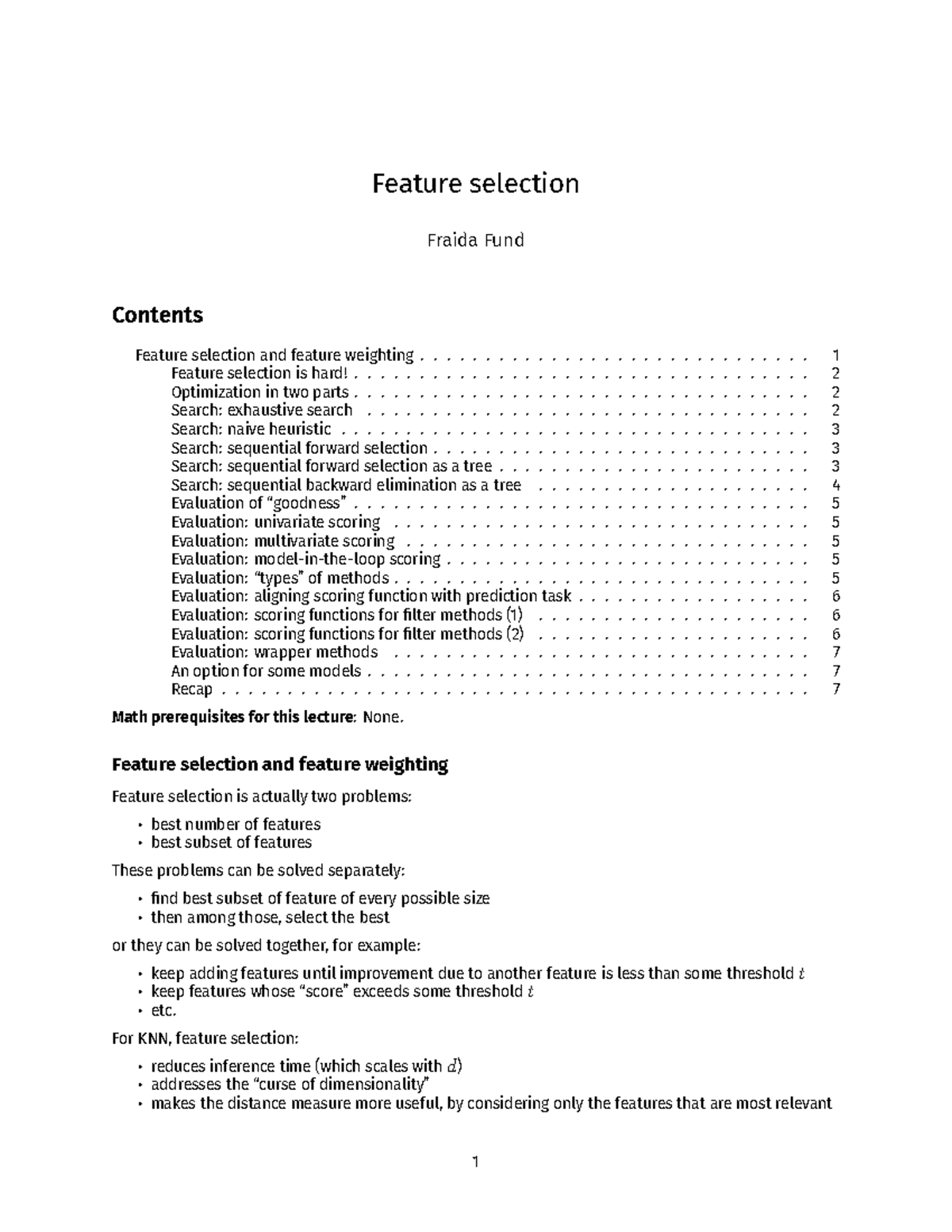 6-feature - lecture note - Feature selection Fraida Fund Contents ...