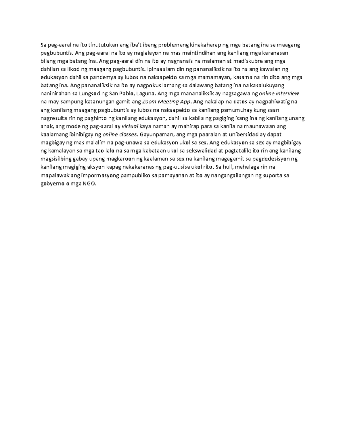 Abstrak - abstract - Sa pag-aaral na ito tinututukan ang iba’t ibang ...