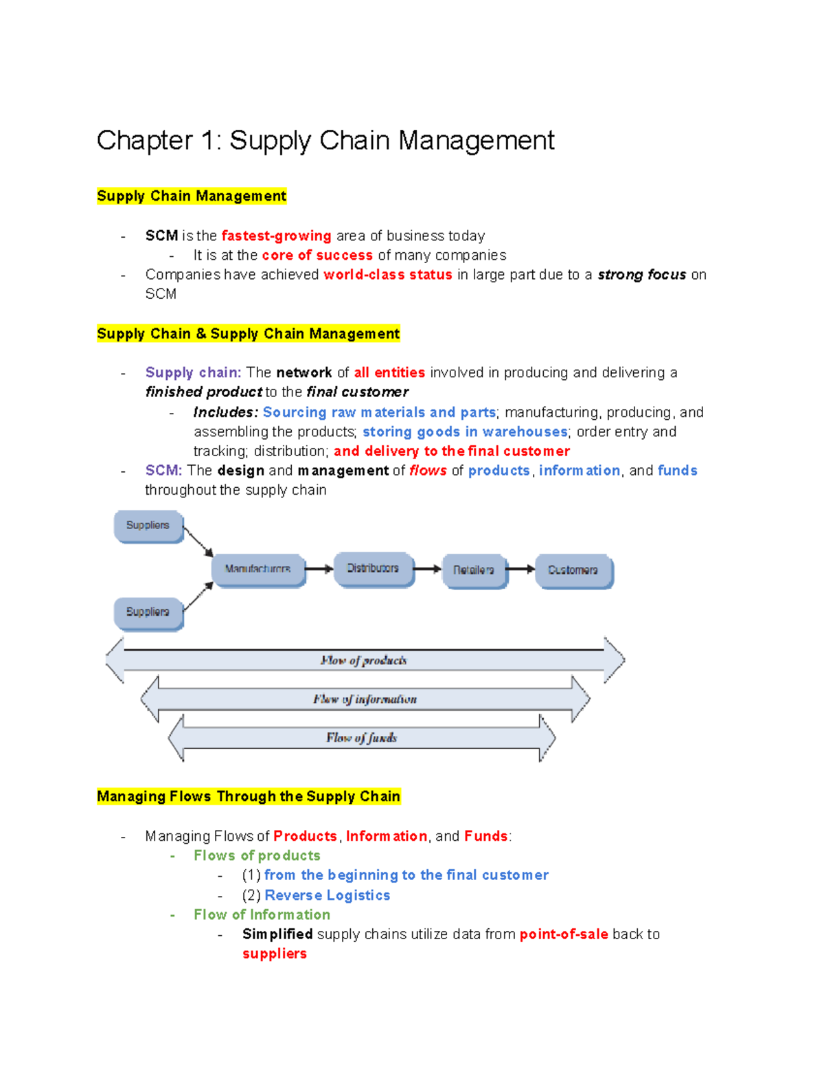 GMS804 slides - Chapter 1: Supply Chain Management Supply Chain ...