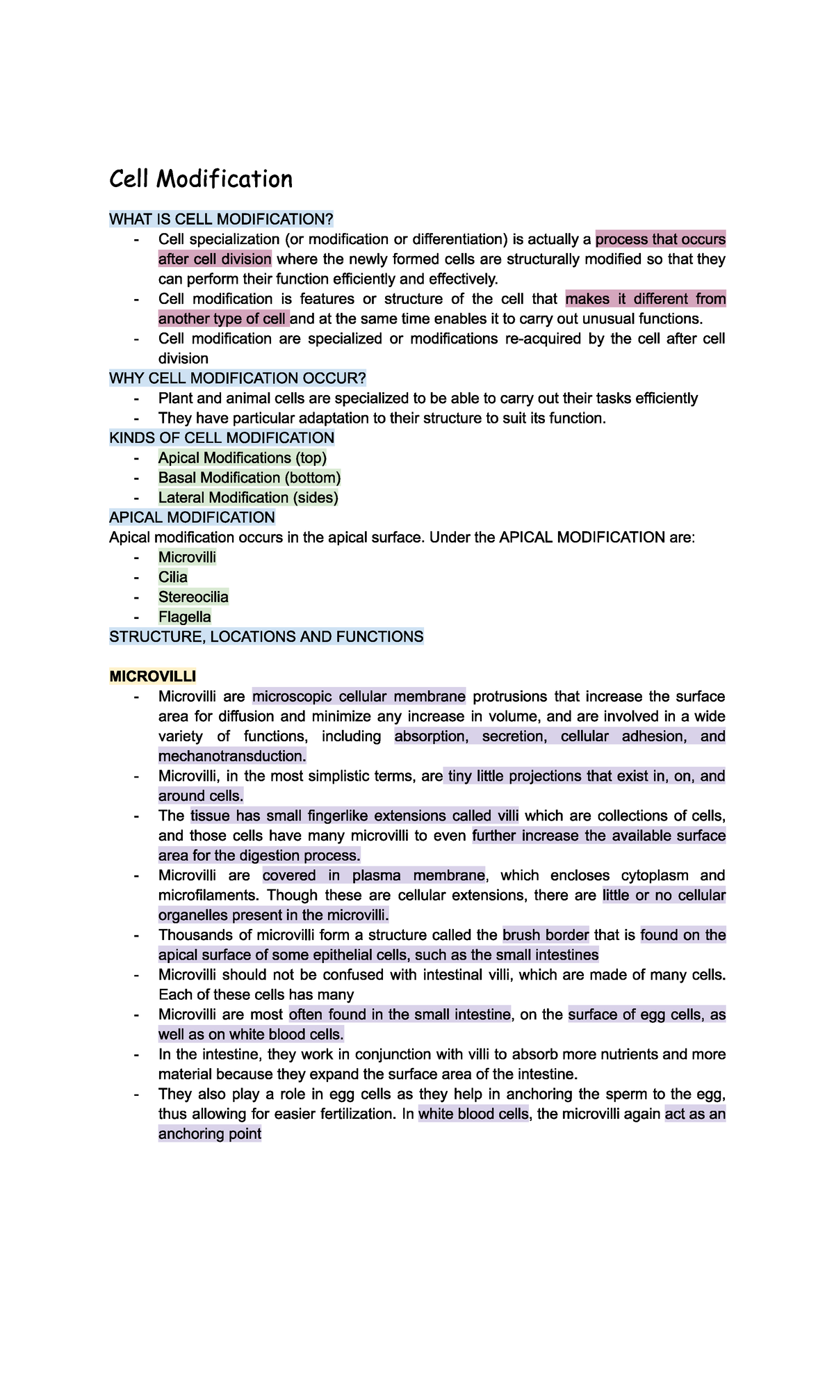 Cell - all about cells - Senior High School - Studocu