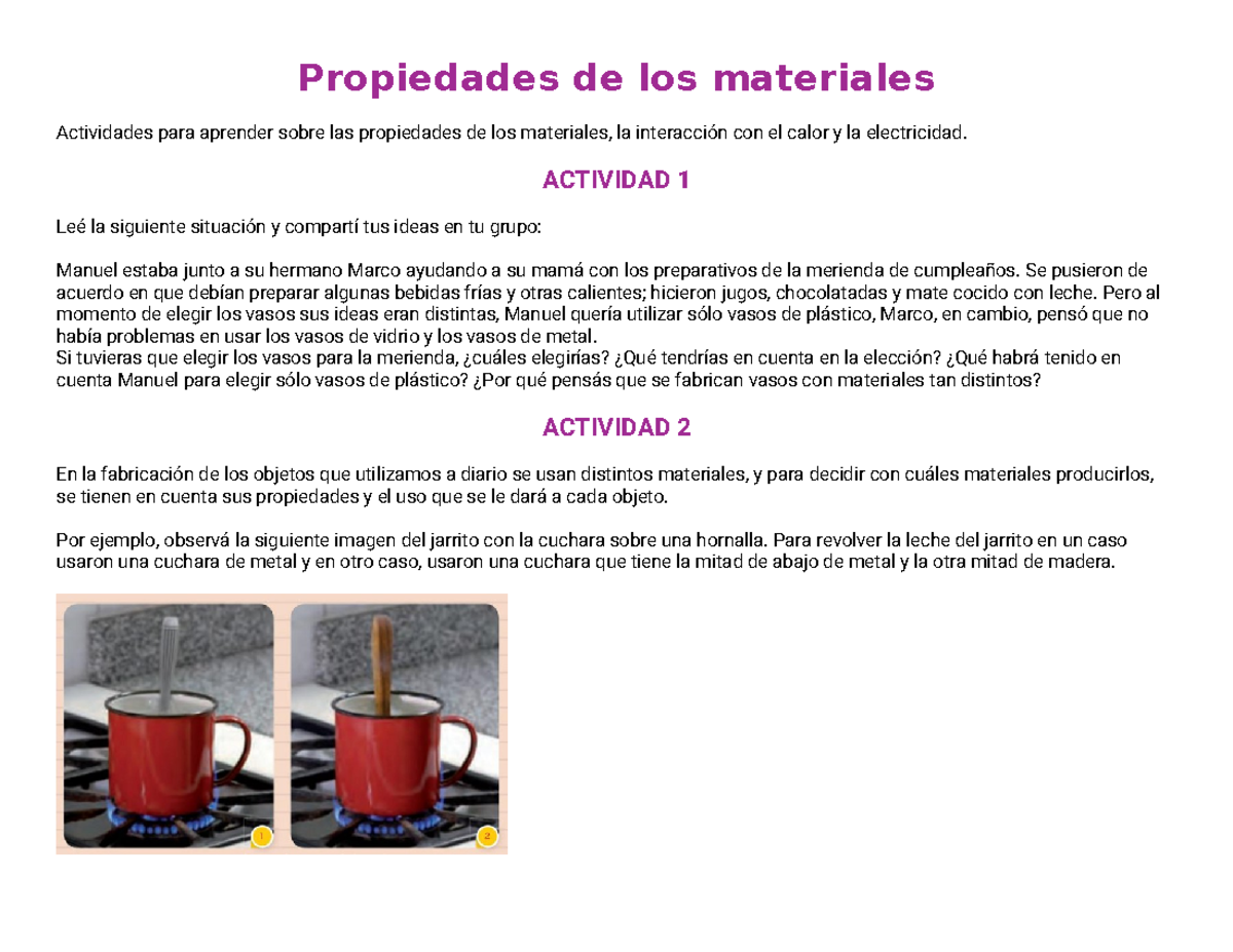 Los materiales 4to ep7 - bien - Propiedades de los materiales ...
