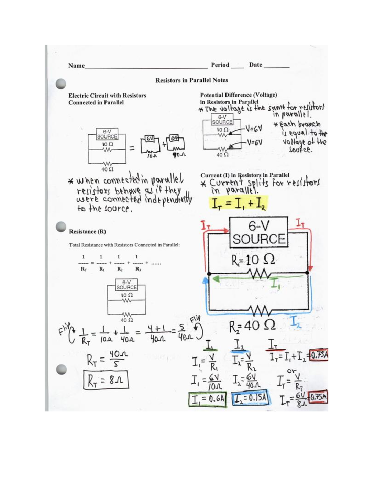 AP Physics- Resistors in Parellel - PHYSICS 61 - Studocu