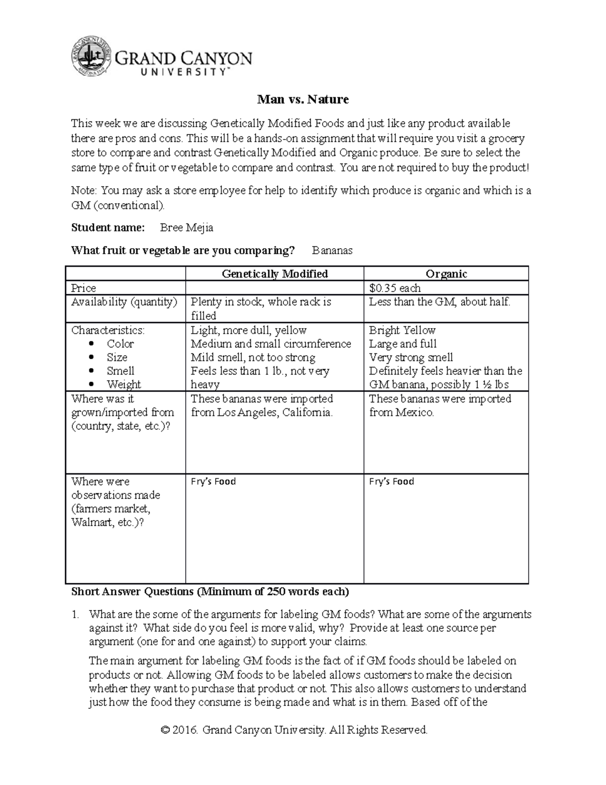 Man vs Nature BIO-220 - BIO-220 - GCU - Studocu