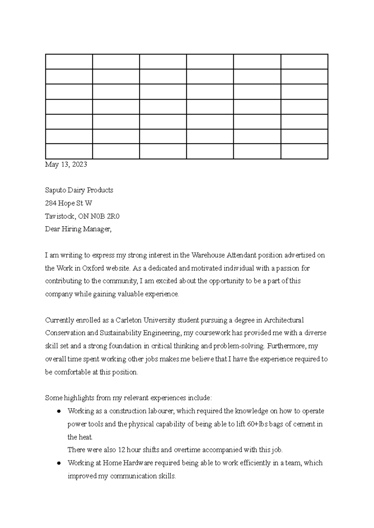 Rub 2 - Summary Network Flow Theory - May 13, 2023 Saputo Dairy Products 284 Hope St W Tavistock ...