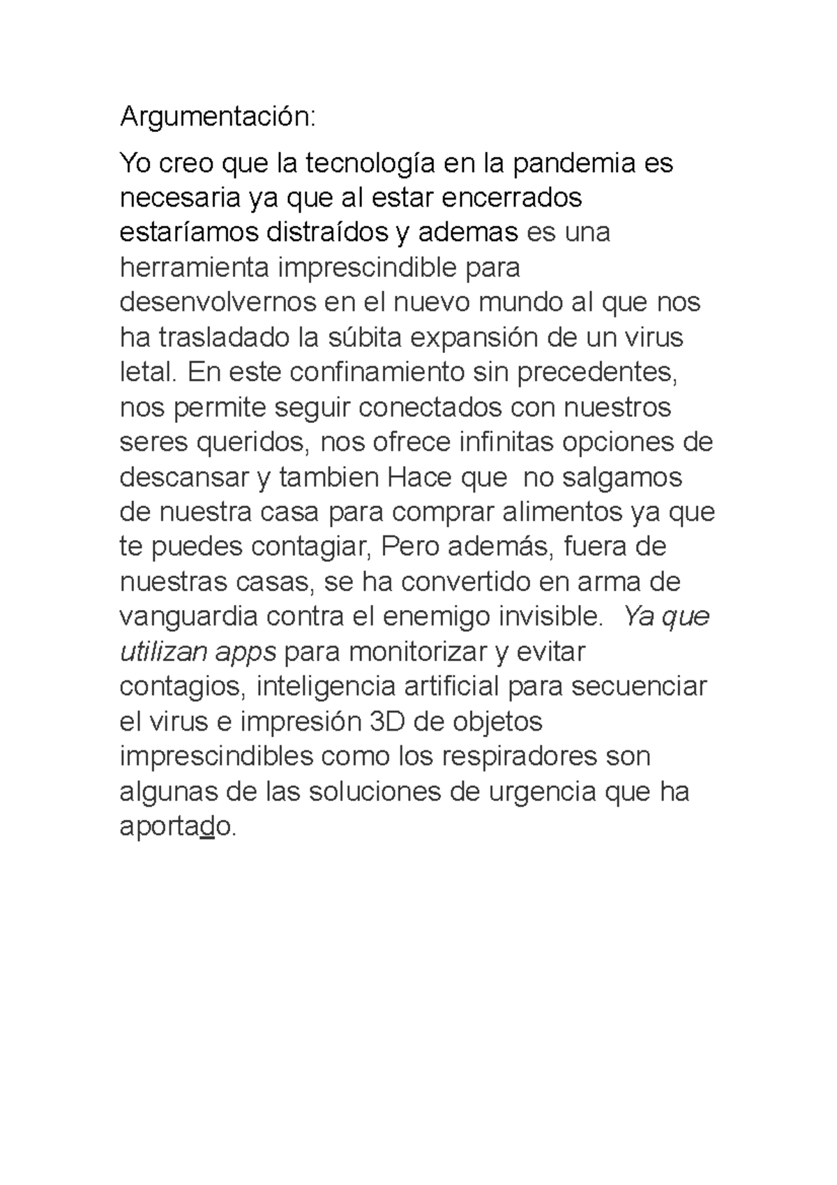 Argumentación - knljnknknjknkjnknknkknk knkn knkjnknkjn knknknknkn kn ...
