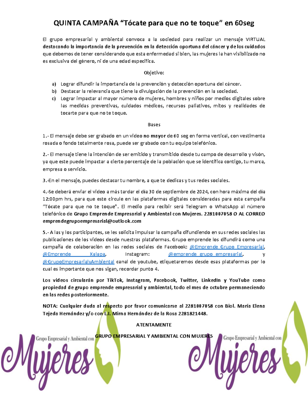 5ta. CampañA tocate para que no te toque en 60seg-1 - QUINTA CAMPAÑA ...