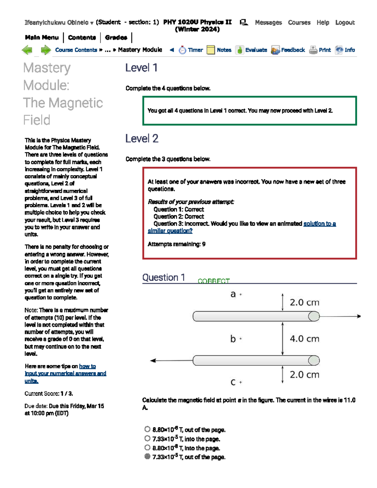 MM8 L2 A2 - Mastery Modules Exercise 8 - Magnetism - PHY1020U - Studocu