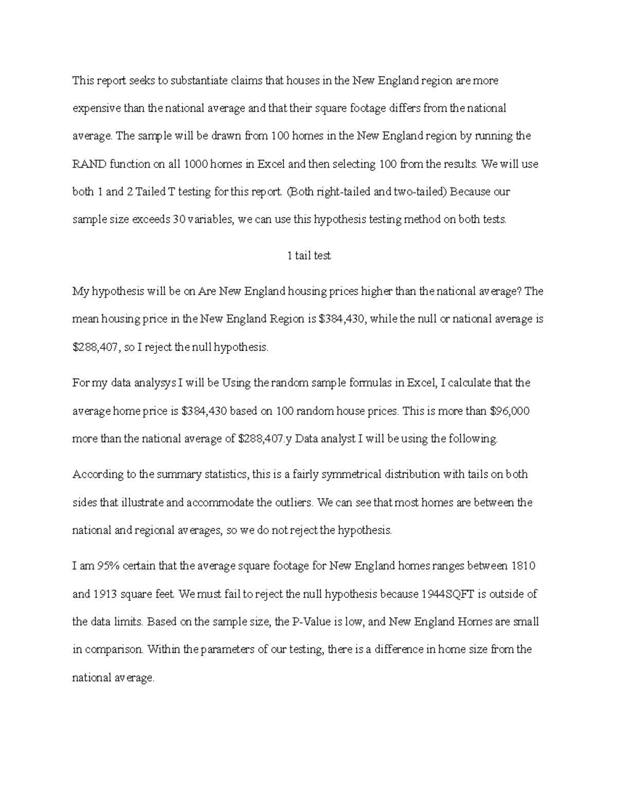 Mat-240 7-3 - module 7 assignment 7-3 - This report seeks to ...