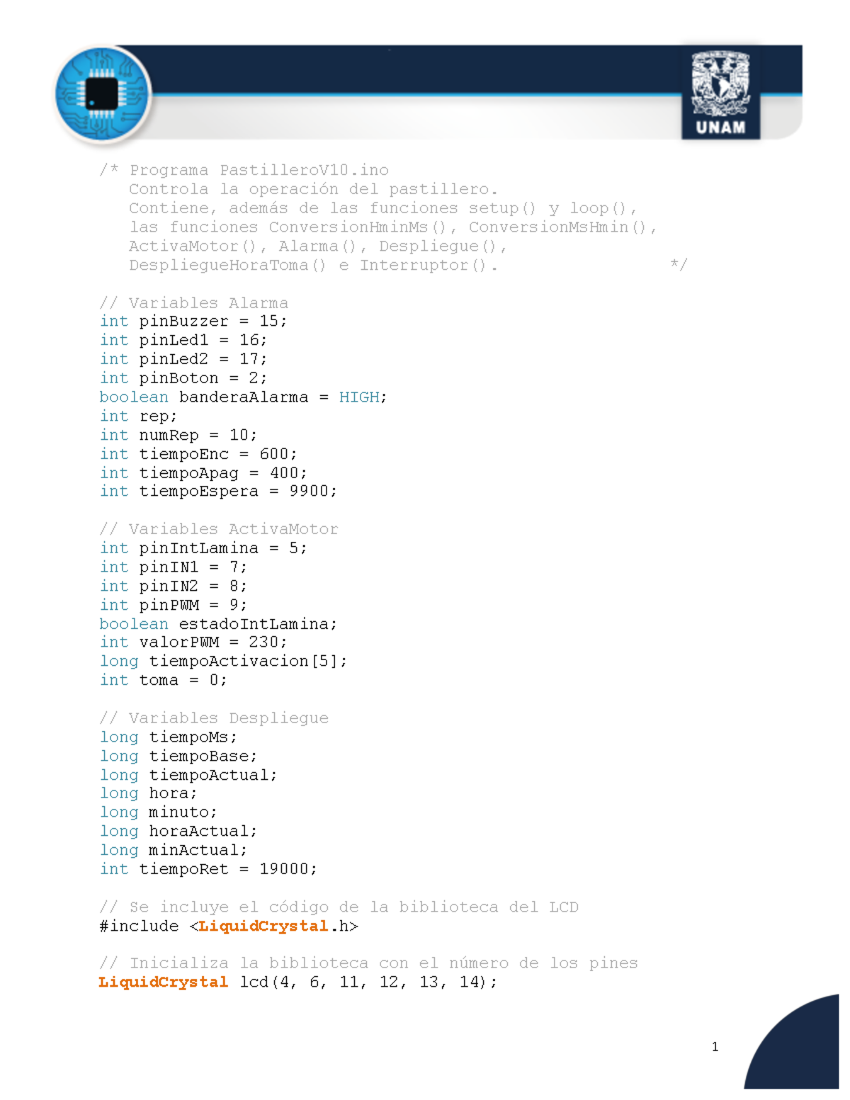 B35375 ac1f06f79c5218b98cbd78f9e7 C digo-pastillero - /* Programa PastilleroV 10 .ino Controla ...
