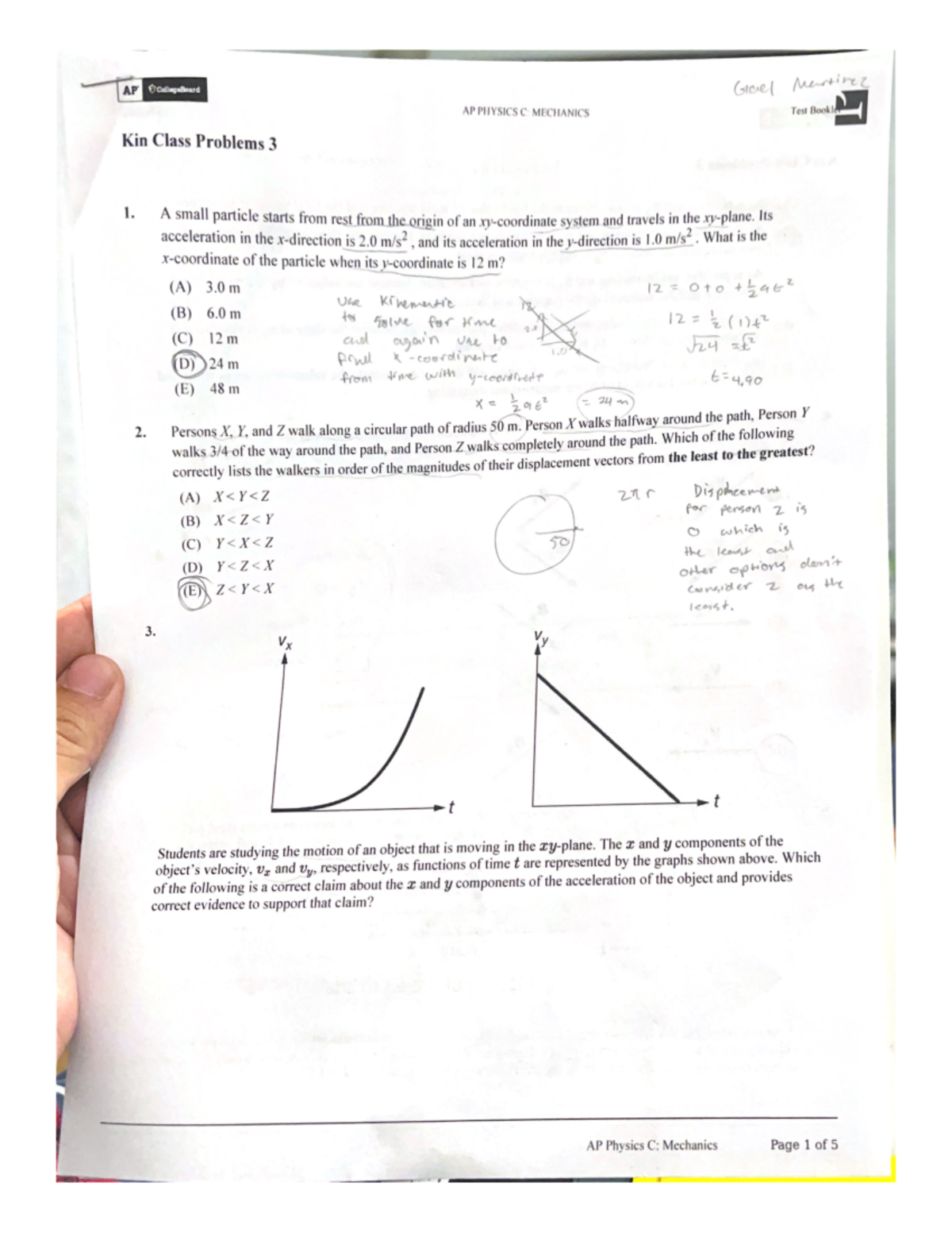 AP Physics C Mechanics - Practice problems from college board - AP ...