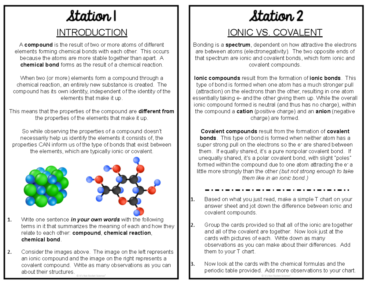 Quang Le (Student) - Week 17, Lab Stations - Exploring Compounds ...