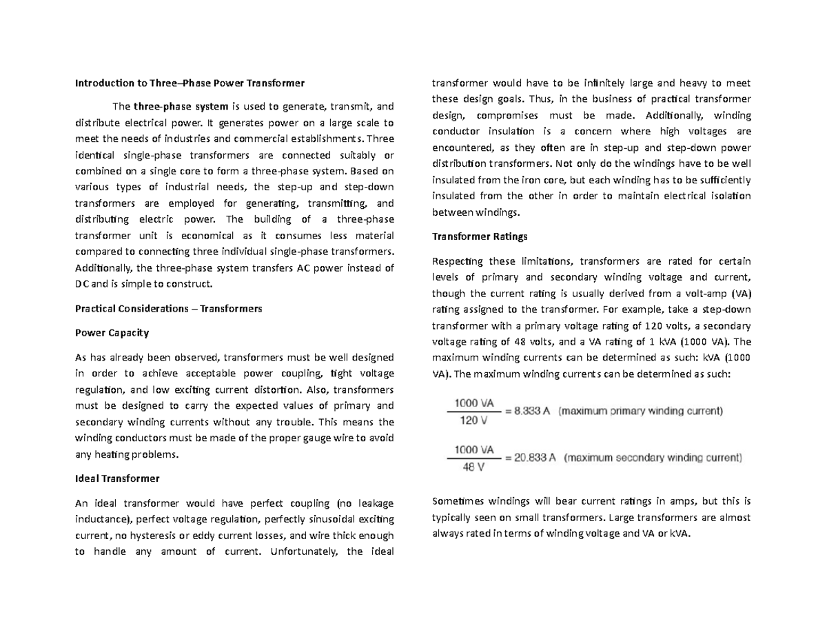 Introduction-to-Three - Introduction to Three–Phase Power Transformer ...