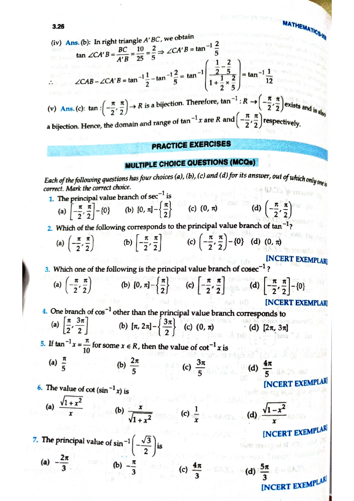 Document 22 - Maths questions - 3 MATHEMATICS (iv) Ans. (b): In right ...