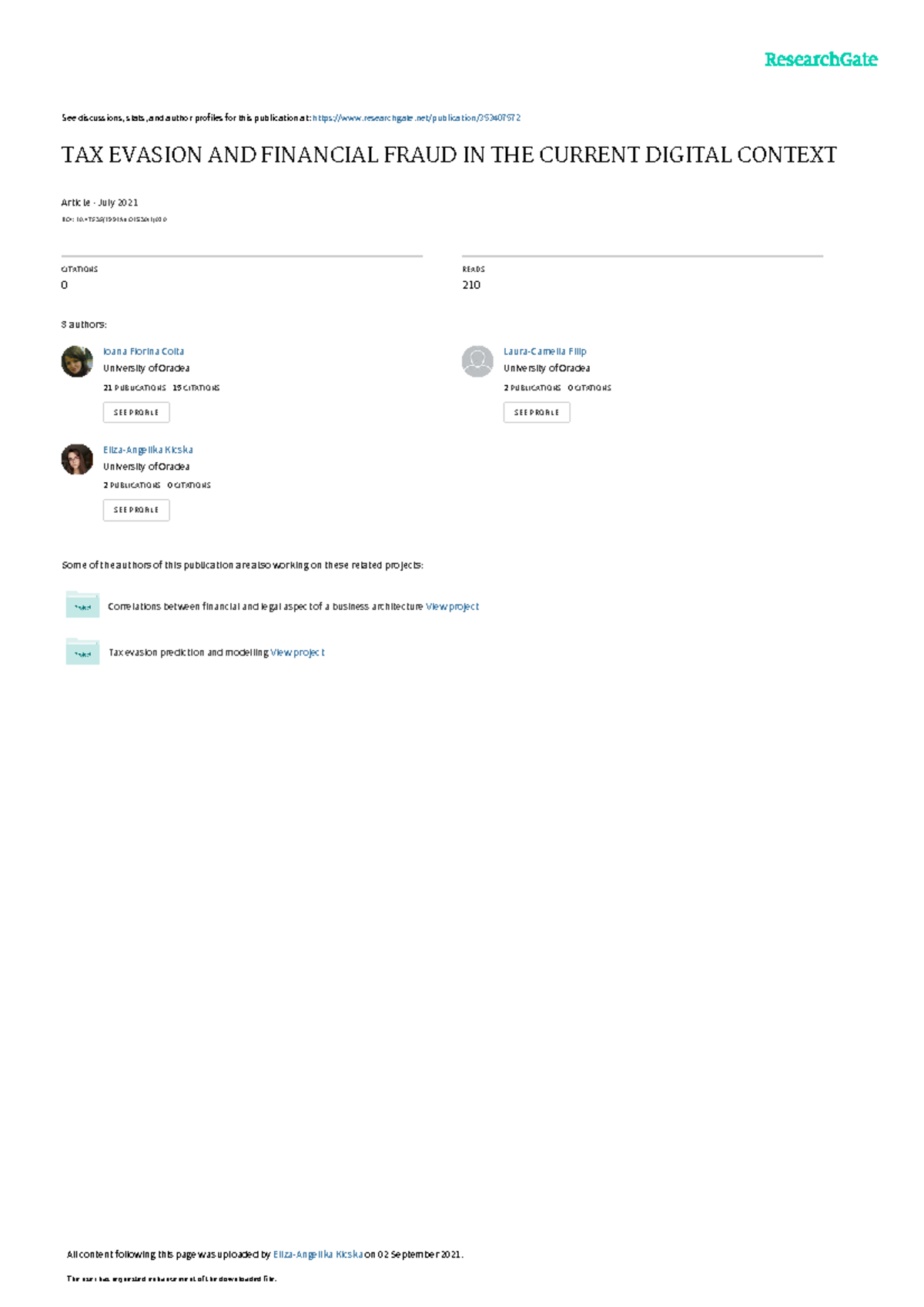 TAX Evasion AND Financial Fraud IN THE Current DIGsadasd - See ...