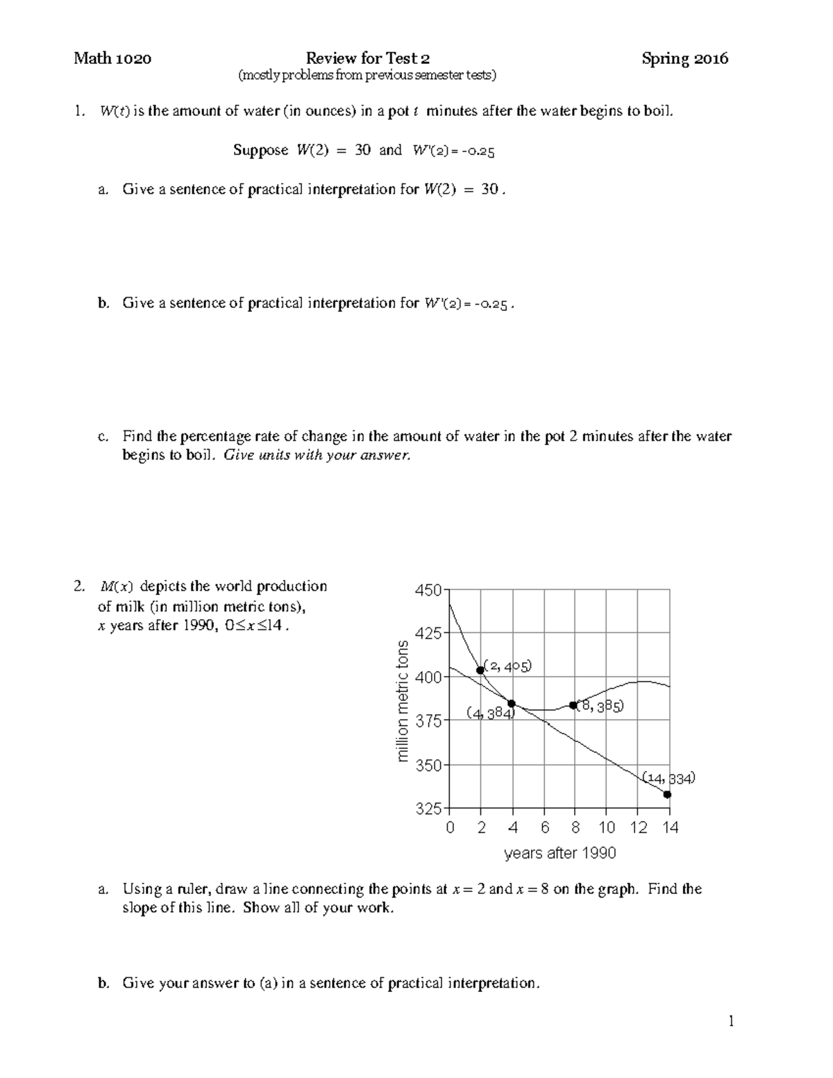 Review Test 2 Spring 2016 Math 1020 Review For Test 2 Spring 2016 review-test-2-spring-2016-math-1020-review-for-test-2-spring-2016