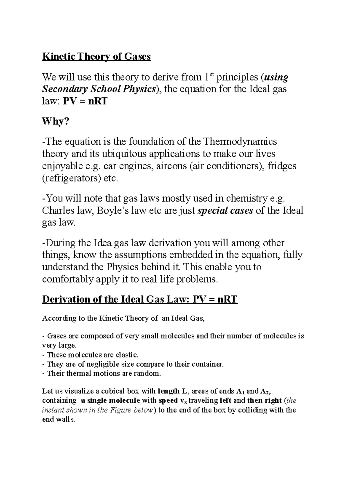 AA Derivation Of Equation Of State For Ideal Gas PV N RT 2022 JGK