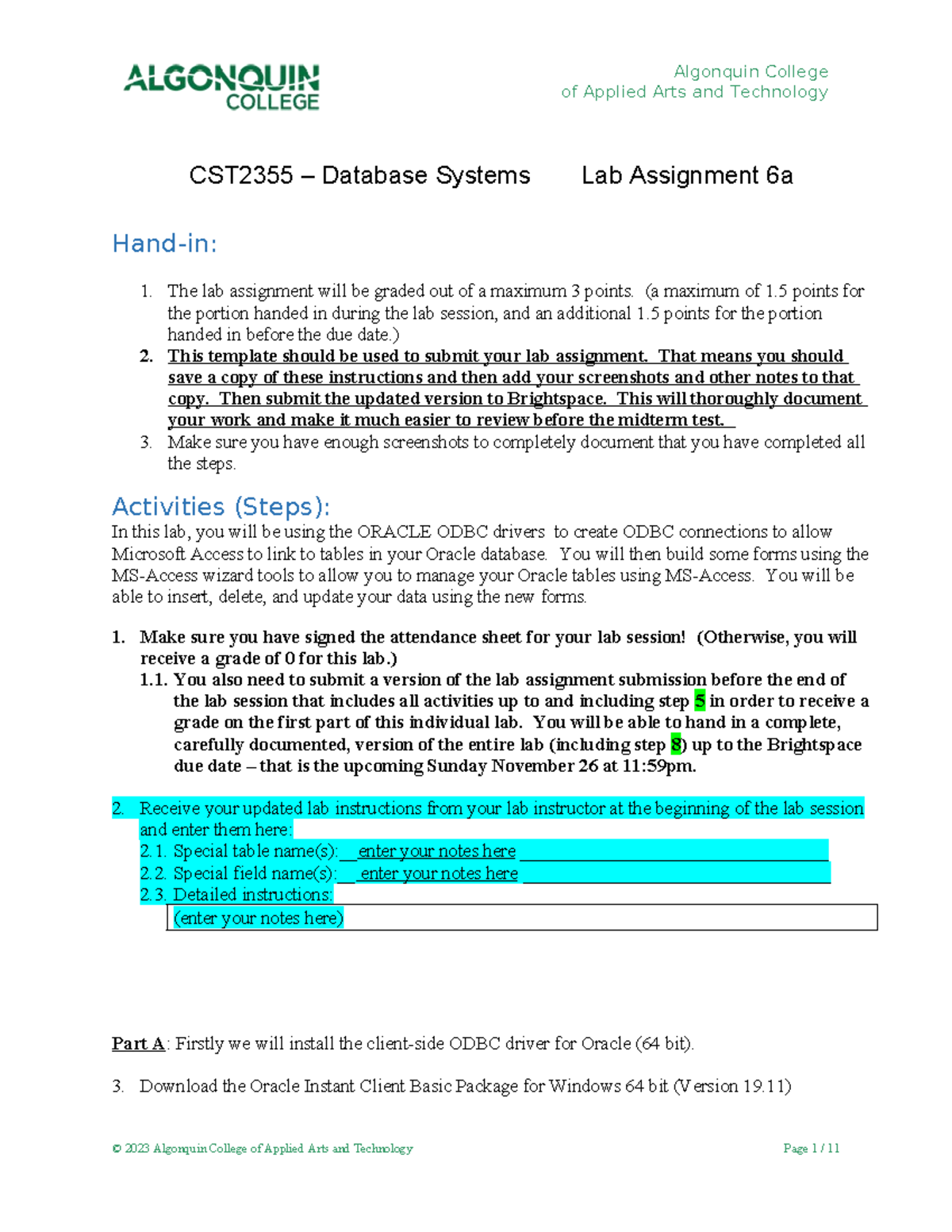 CST2355-Lab06a-Fall2023 - of Applied Arts and Technology CST2355 – Database Systems Lab ...