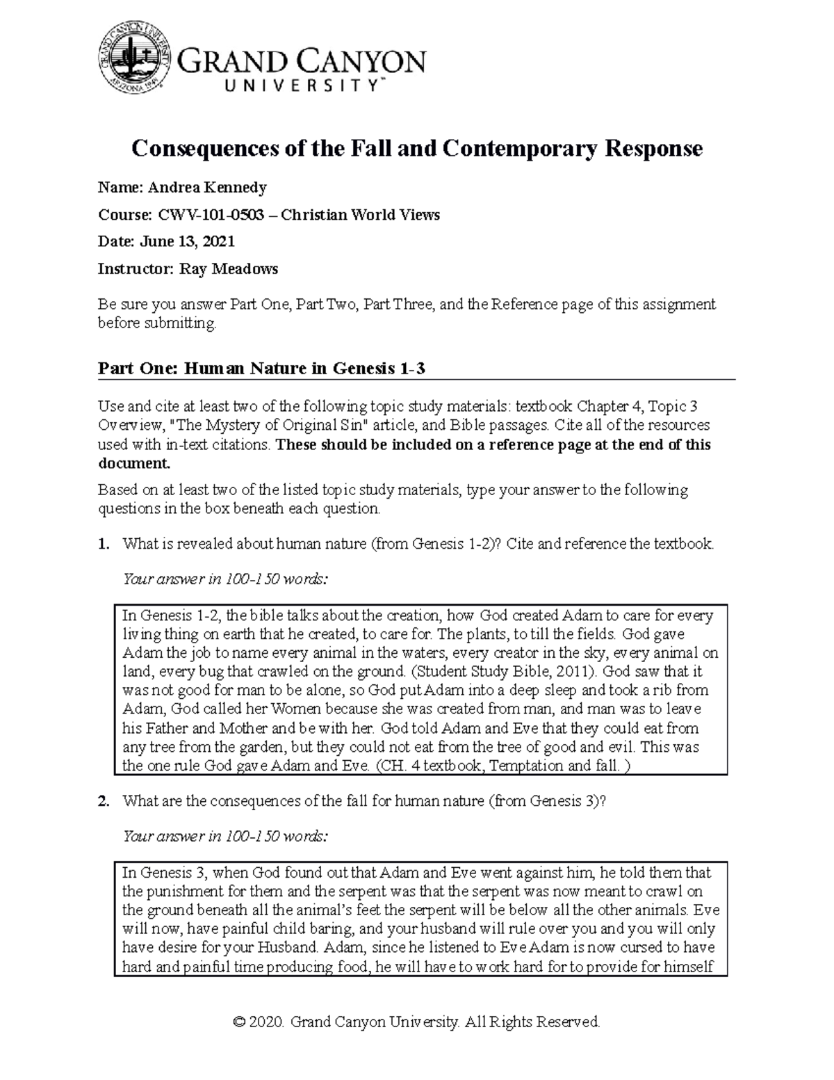 CWV 101 301 RS T3Conseq Of The Fall Contemporary Response Online - Consequences of the Fall and ...