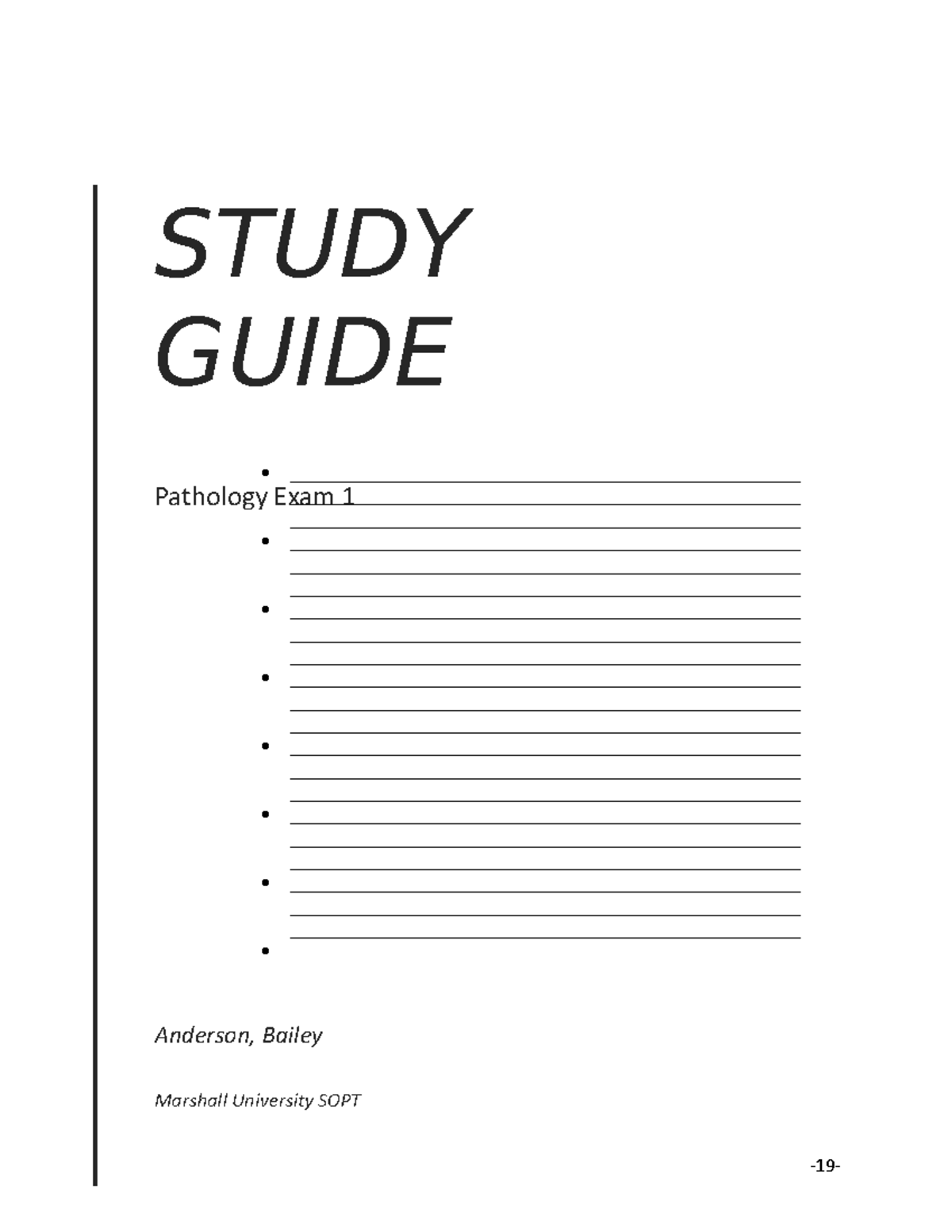 Path Study Guides - ####### -19- Anderson, Bailey Marshall University ...