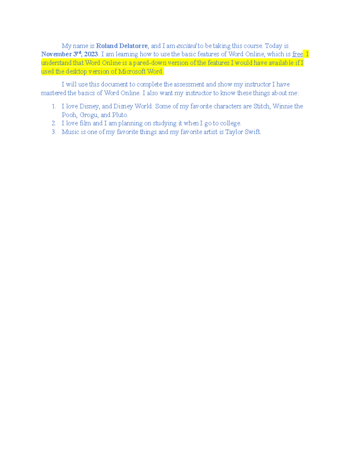 Module 4 Lesson 2 Example - My name is Roland Delatorre, and I am ...