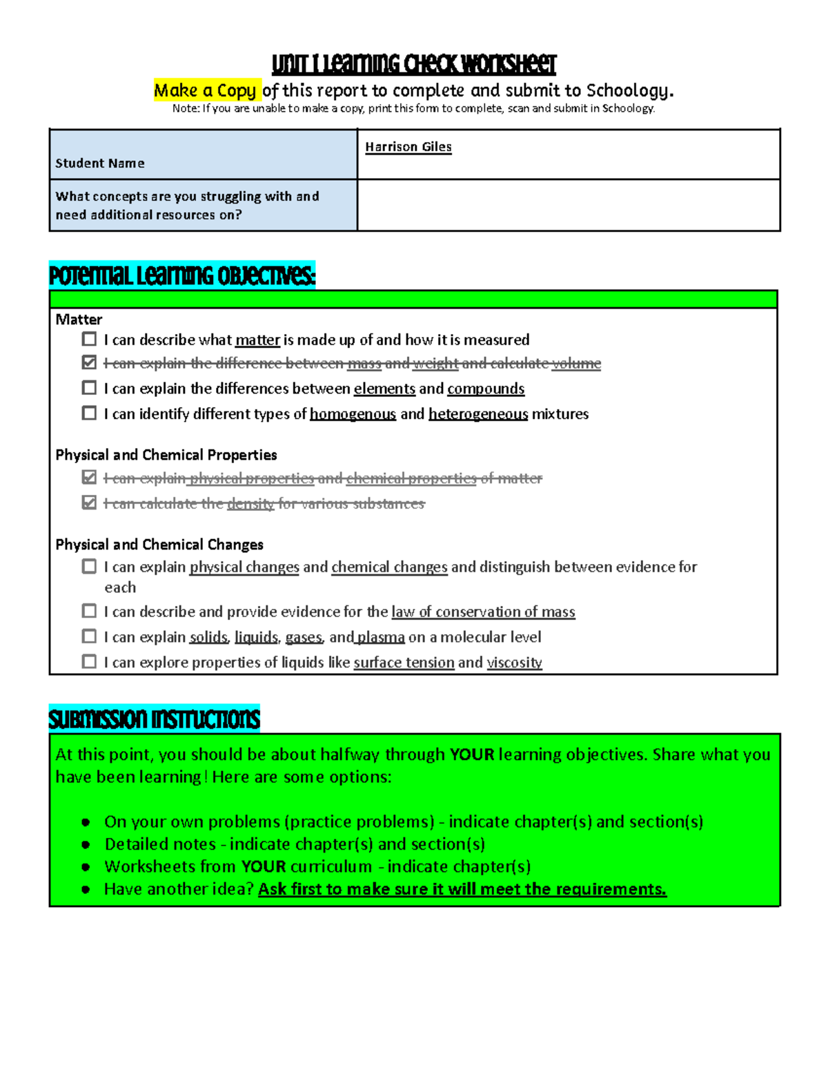 Copy of PS B Unit 1 Learning Check WS - Unit 1 Learning check worksheet ...