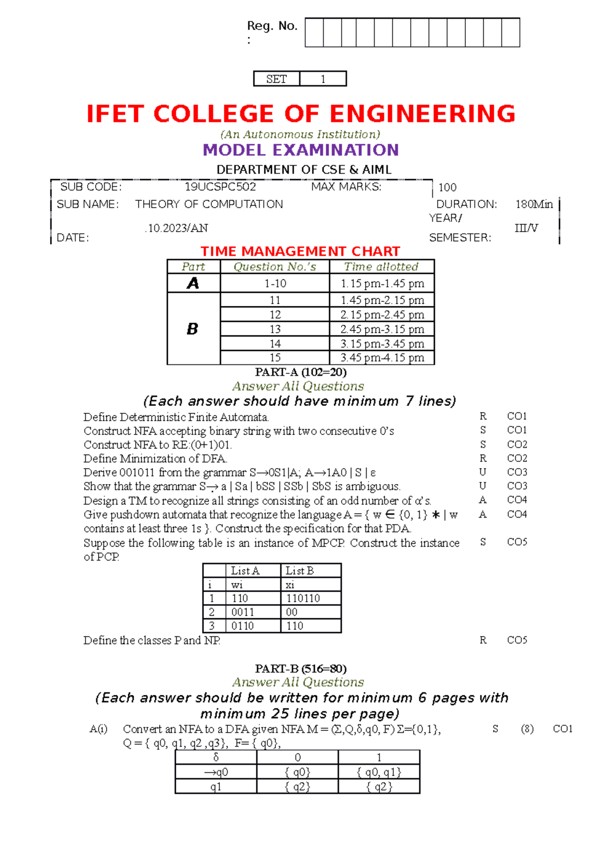 Model Qp Set 1 Notes Set 1 Ifet College Of Engineering An Autonomous Institution Model