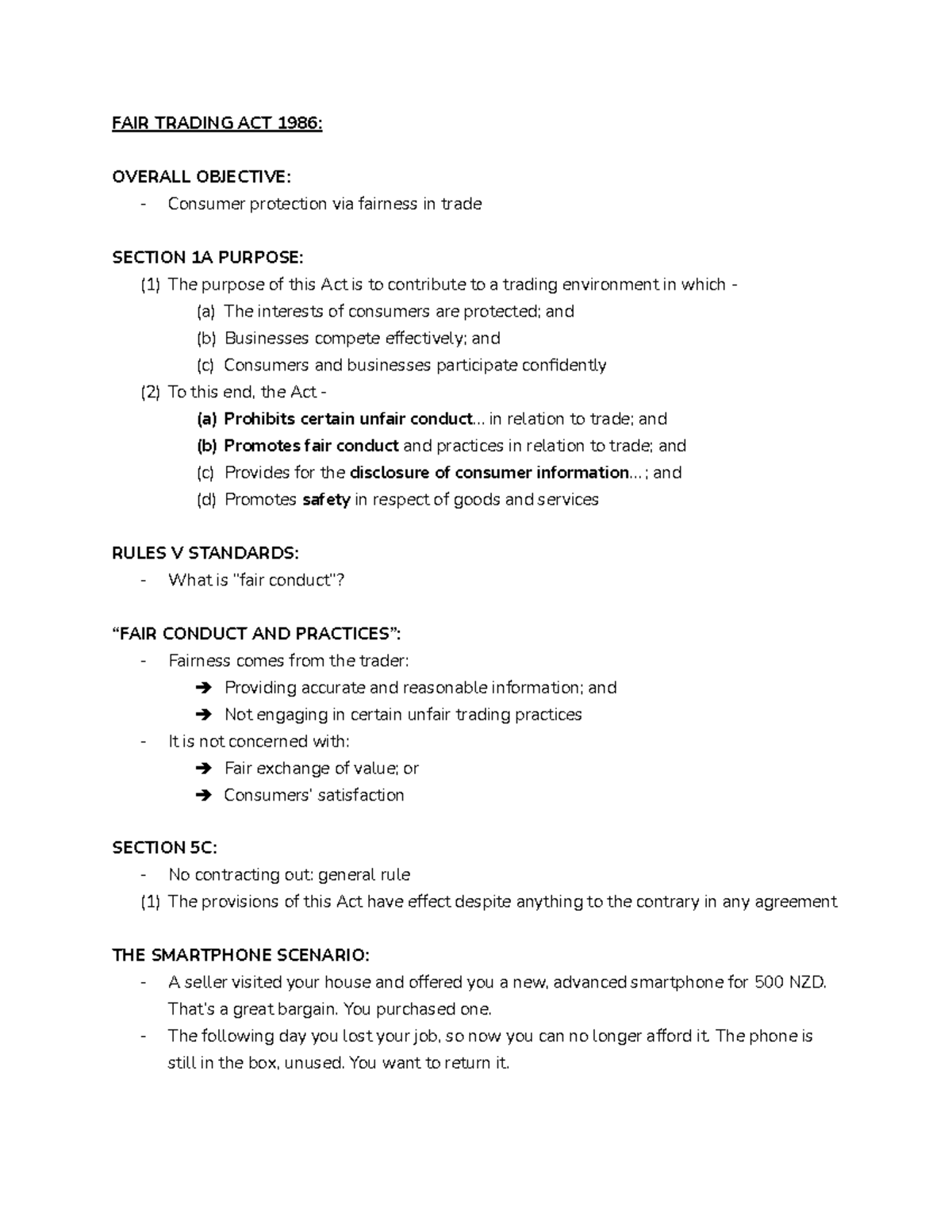 The Fair Trading Act - FAIR TRADING ACT 1986: OVERALL OBJECTIVE ...
