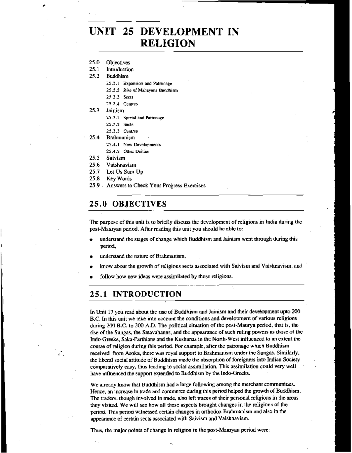 Development in Religion - UNIT DEVELOPMENT RELIGION 25 Objectives 25 ...