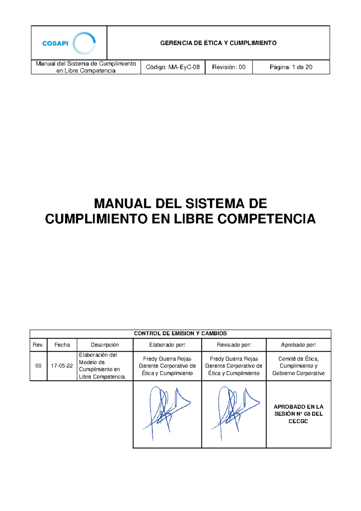 MA-Ey C-08 R0 - Manual del SC de Libre Competencia - Manual del Sistema ...