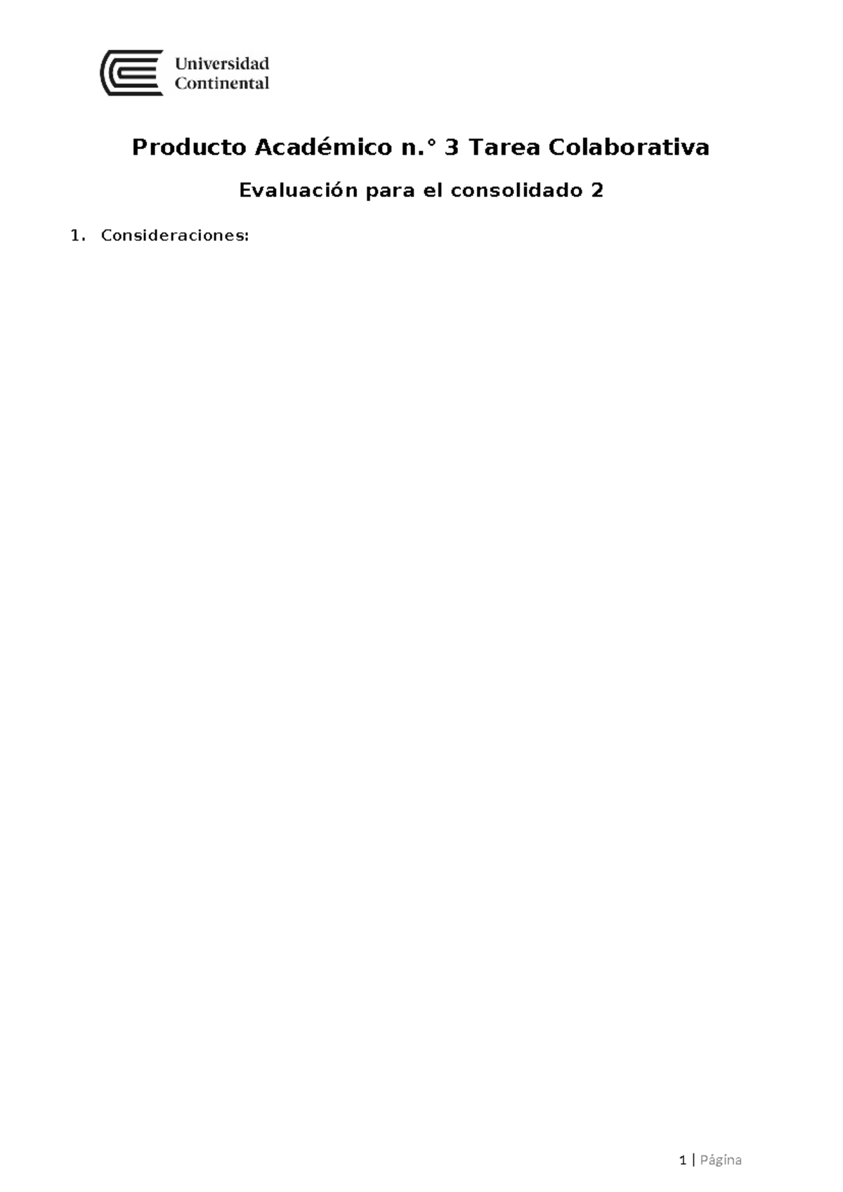 PA03 PVP-B - examen - Producto Académico n.° 3 Tarea Colaborativa Evaluación para el consolidado ...